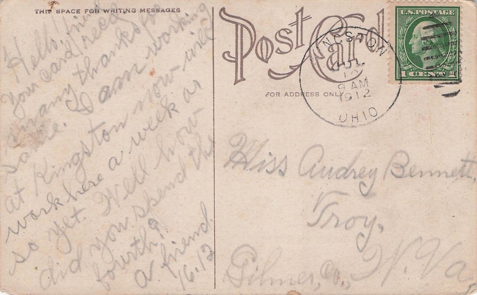 Daisies Flowers Poem Art Nouveau Gold Border Troy WV West Virginia ...