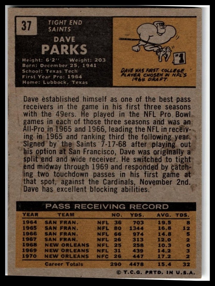1971 Topps #37 Dave Parks | eBay