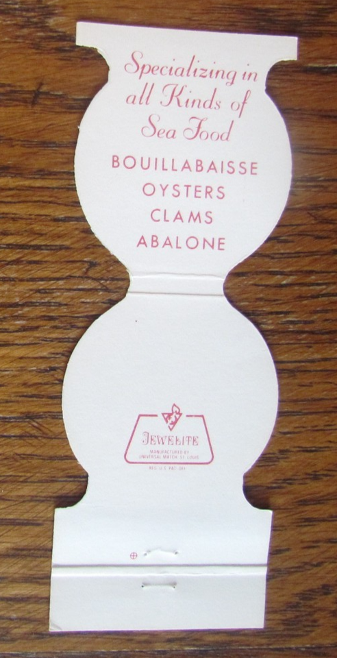 VAN NUYS & VENICE, CALIFORNIA: SEAGULL JEWELITE MATCHBOOK MATCHCOVER ...