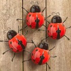 4 Metal Bugs Bumble Bees or Ladybugs Wall Ground Fence Garden Art ...
