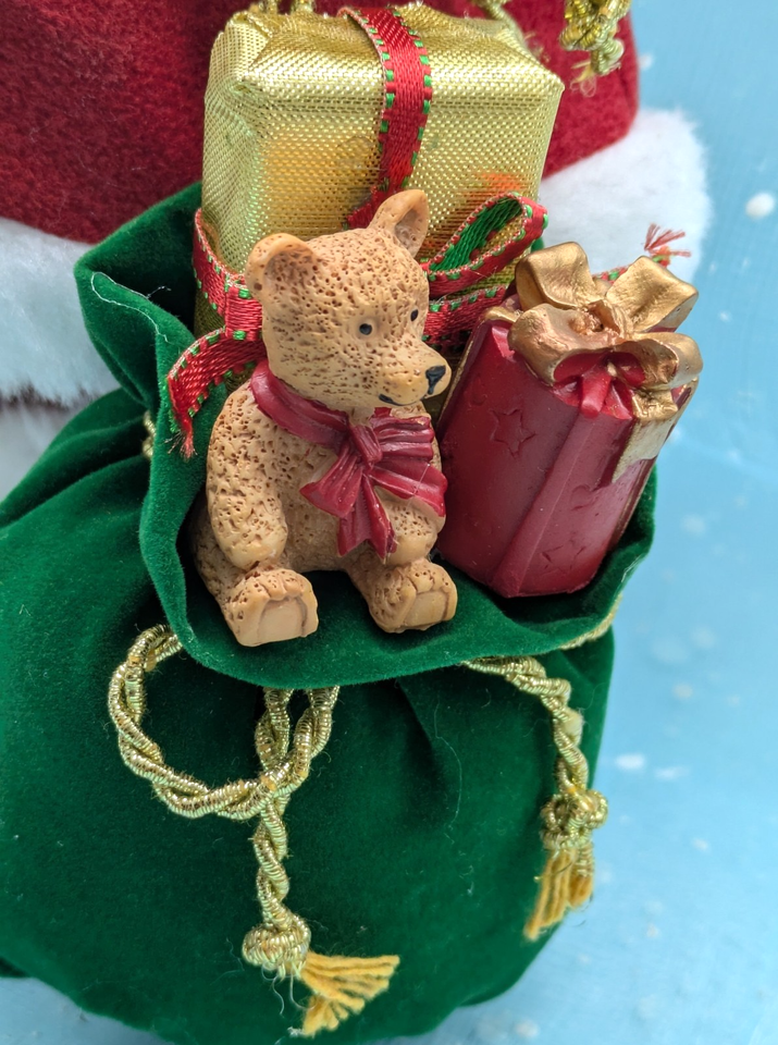 Merry Brite Santa Claus list 11" Figurine NWT Christmas presents bear ...