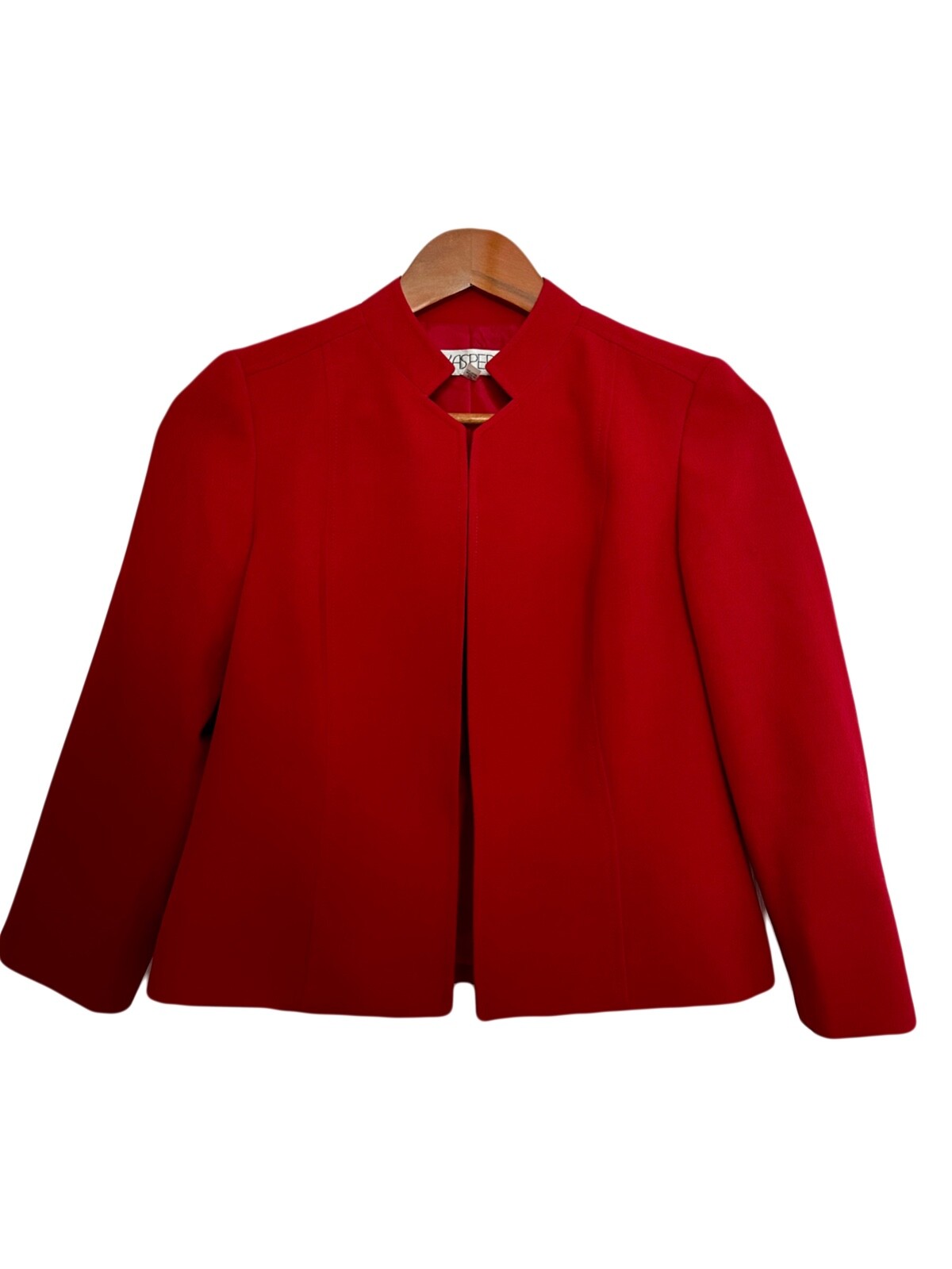 Red Kasper Blazer/Jacket, open front, hit the hips, 2P, machine wash ...