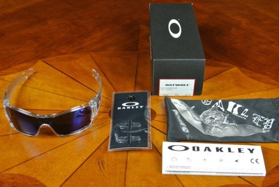 AUTHENTIC Oakley BATWOLF Sunglasses Polished Clear Ice Iridium ICONS ...