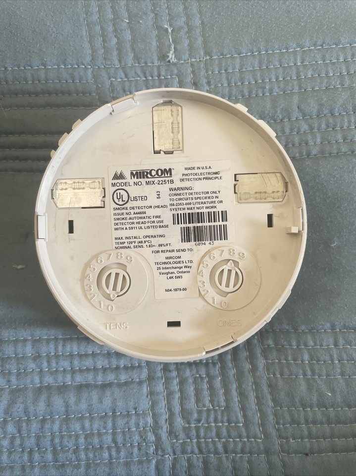 Mircom MIX-2251B Fire Alarm Photoelectric Smoke Detector | eBay