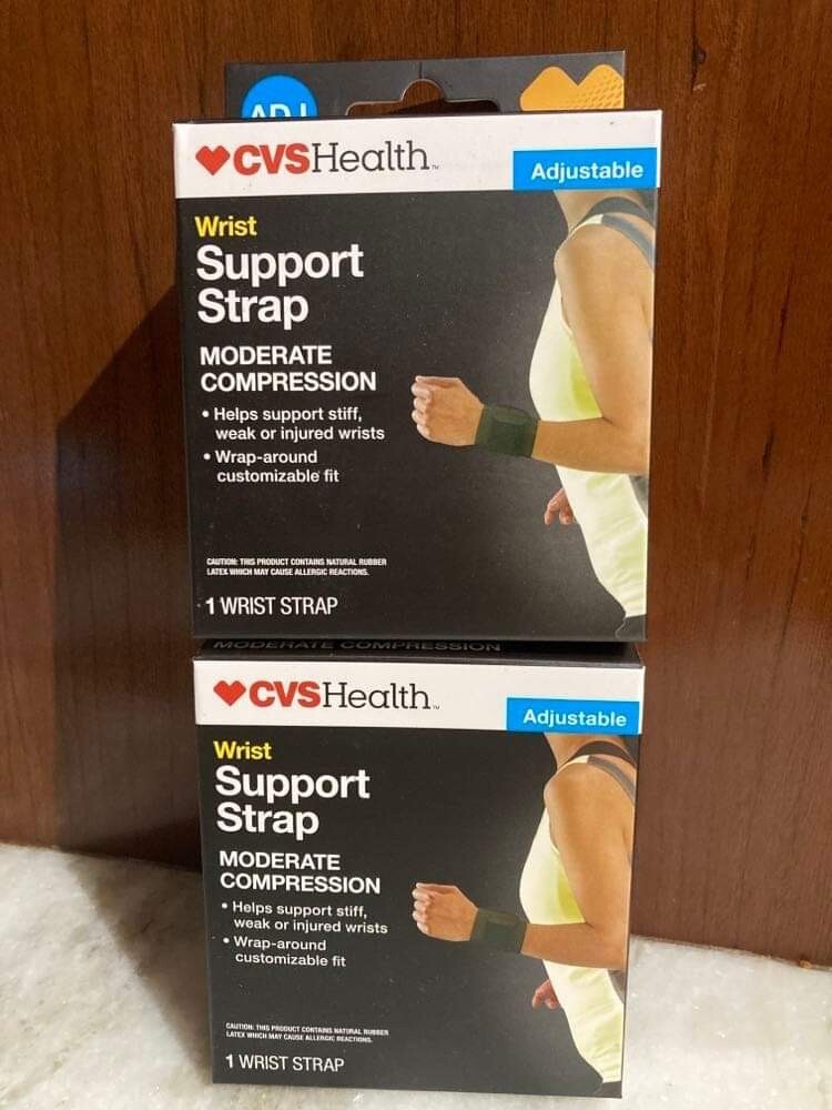 CVS HEALTH WRIST SUPPORT STRAP MODERATE COMPRESSION ADJUSTABLE 2 Pack 50428270530 | eBay