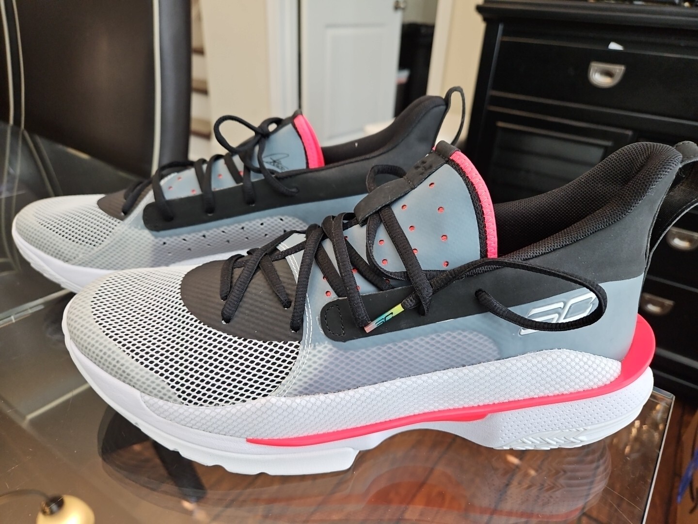 Under Armour Curry 7 UNDRTD White Black Gray Sneakers 3021258 100 Mens ...