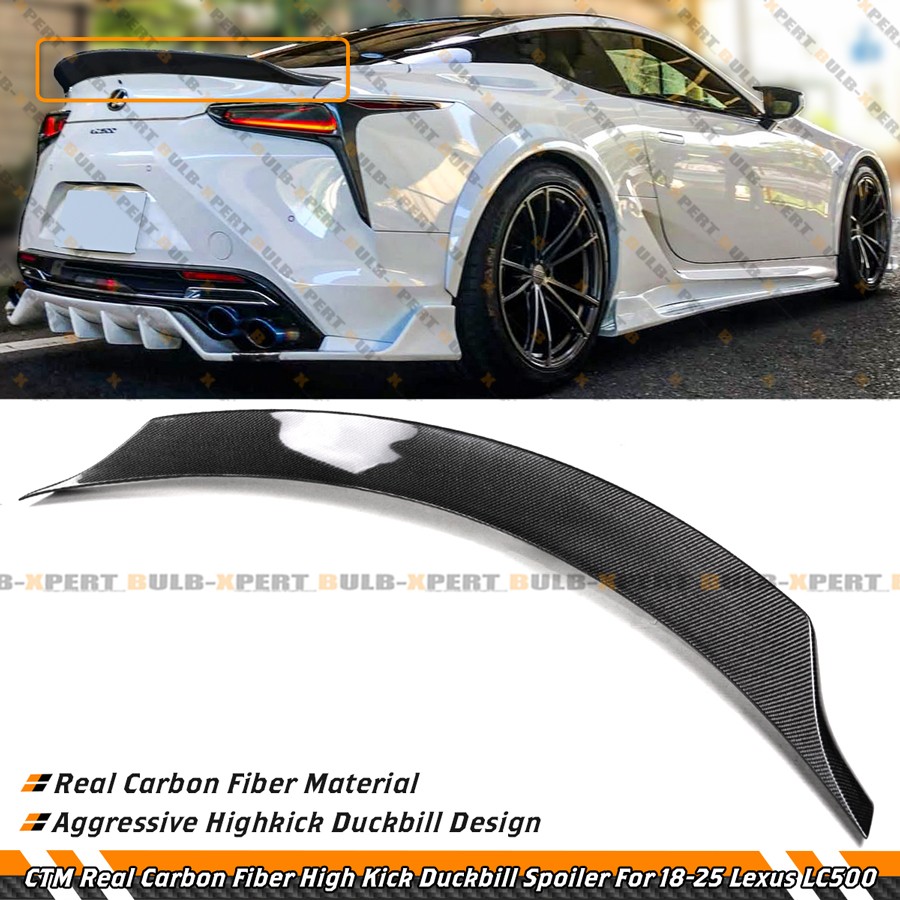For 18-25 Lexus LC500 CTM Real Carbon Fiber Highkick Duckbill Trunk ...
