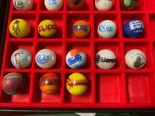 VINTAGE ADVERTISING MARBLE LOT X 23 PEPSI COLT WINCHESTER HIRES MR ...