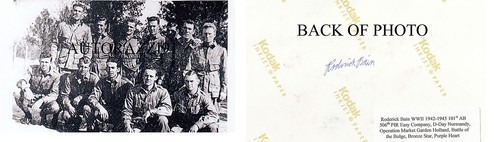 Band of Brothers Roderick Bain D-Day, Bulge WWII 101st AB, SIGNED 4x6 ...