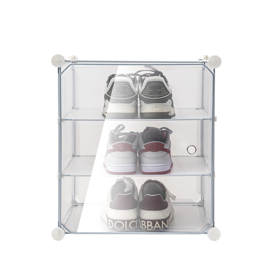 12 Tiers Shoe Rack Box Organizer Stackable Cabinet Storage for 36 Pairs ...