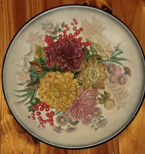 Vintage 1950s Bossons England Hand Painted Chalkware Wall Plate Floral ...