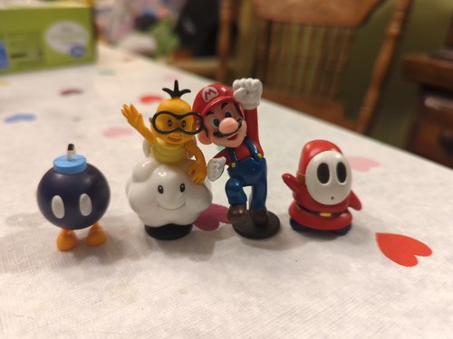 Super Mario Mini Figure Popco Lot Of 4 Toy Lakitu Mario Bom-bob Shy Guy ...