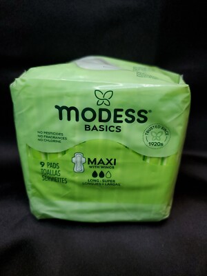 Modess Basics Maxi with Wings Long Super Pads Unscented Sanitary ...