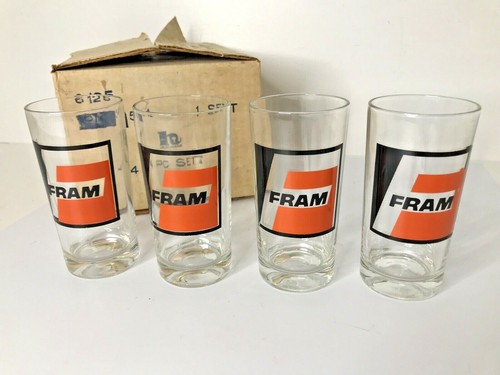 Vintage FRAM Filters Hazelware Drinking Glasses 10 oz. 1950's USA ~ Set ...