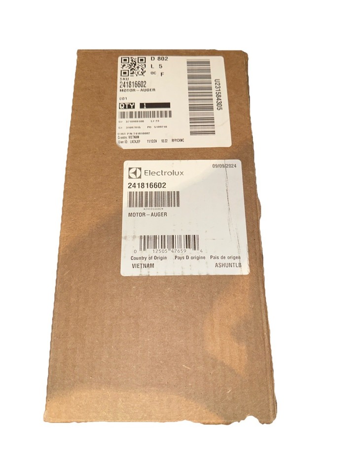 OEM Electrolux Refrigerator Auger Motor 241816602 NEW STOCK MFG (9/9/24 ...