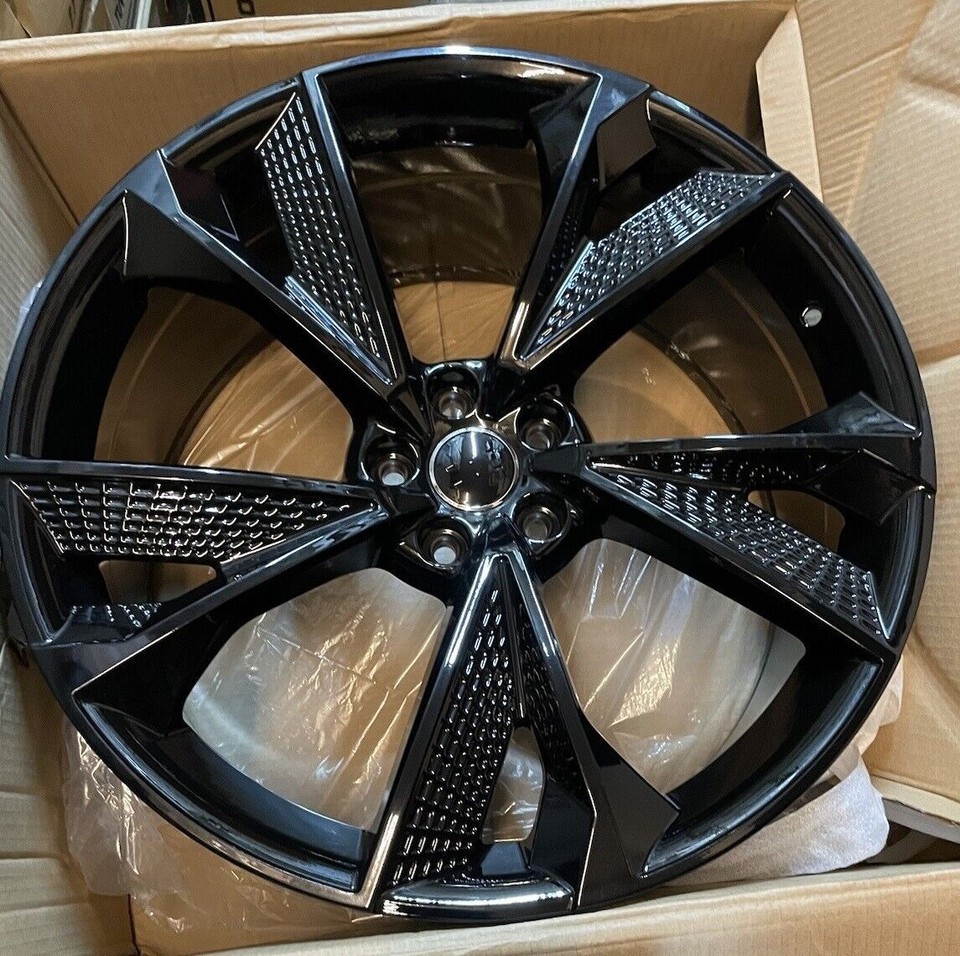 20" AUDI A8 2010-2026 GLOSS BLACK/POLISHED RS7 DESIGN 9J ALLOY WHEELS ...