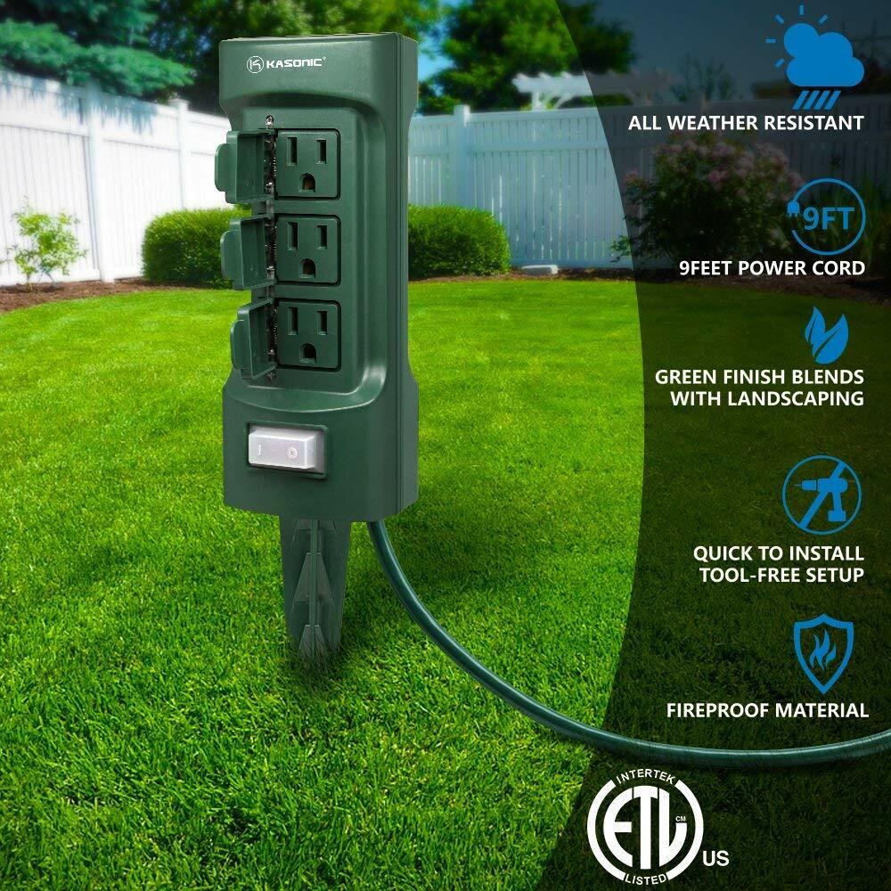Outdoor Power Stake With Timer