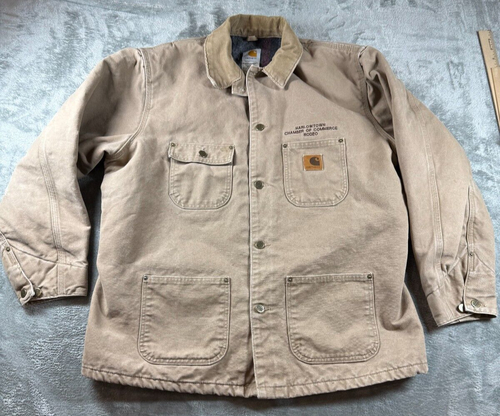 Vtg Carhartt Chore Coat Detroit Blanket Lined L Work Jacket Montana C02 ...