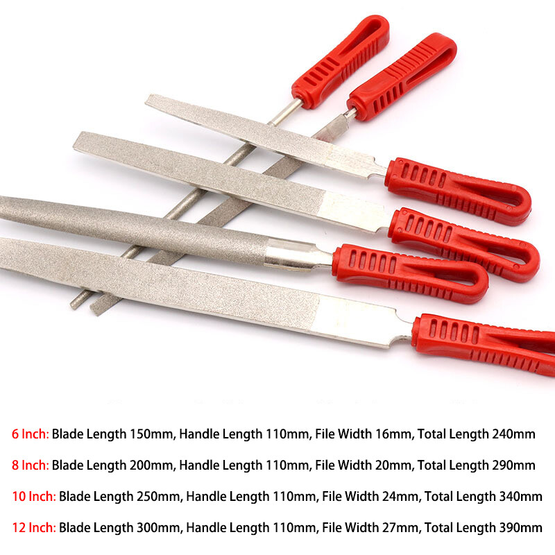 6/8/10/12 Inch Half Round, Flat, Triangular Diamond File For Stone ...