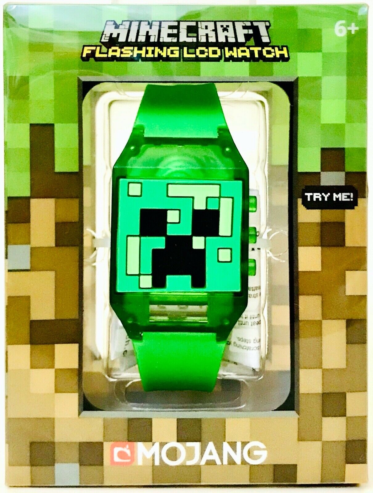 1 Count Accutime Watch Corp Mojang Minecraft Creeper Flashing LCD Watch ...