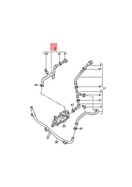 AUDI SKODA VW COOLANT HOSE WITH QUICK RELEASE COUPLING 5QF122157R NO🇺🇸 ...