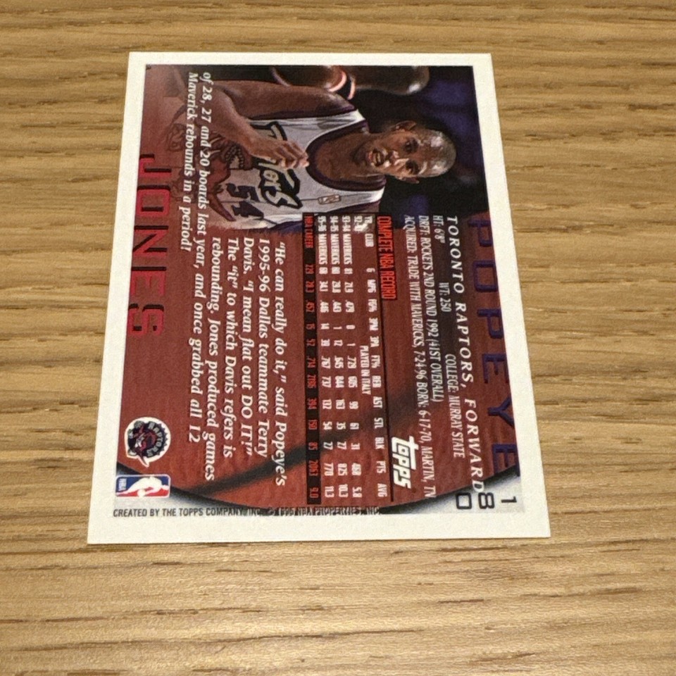 1996-97 Topps Foil NBA 50 INSERT #180 Popeye Jones Toronto Raptors ...