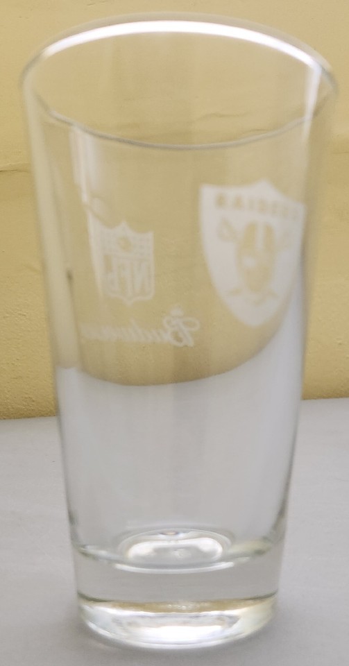NFL Raiders Budweiser Beer Pint Glass Oakland L.A. Los Angeles Las ...