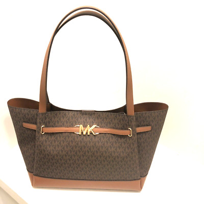 Michael Kors Reed Large Tote Shopper Shoulder Handbag Purse Bag Brown ...