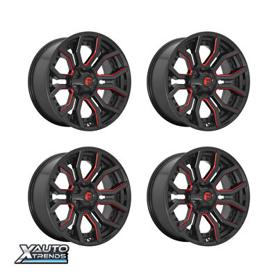 Fuel D712 Rage Gloss Black Red Tinted Clear 20X10 5X127/5X139.7 -18mm ...