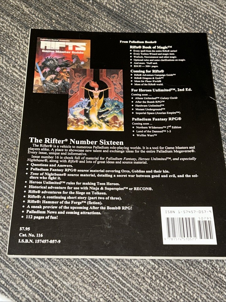 Palladium- Rifter Magazine- The Ritter #16-2001 First Edition Role ...