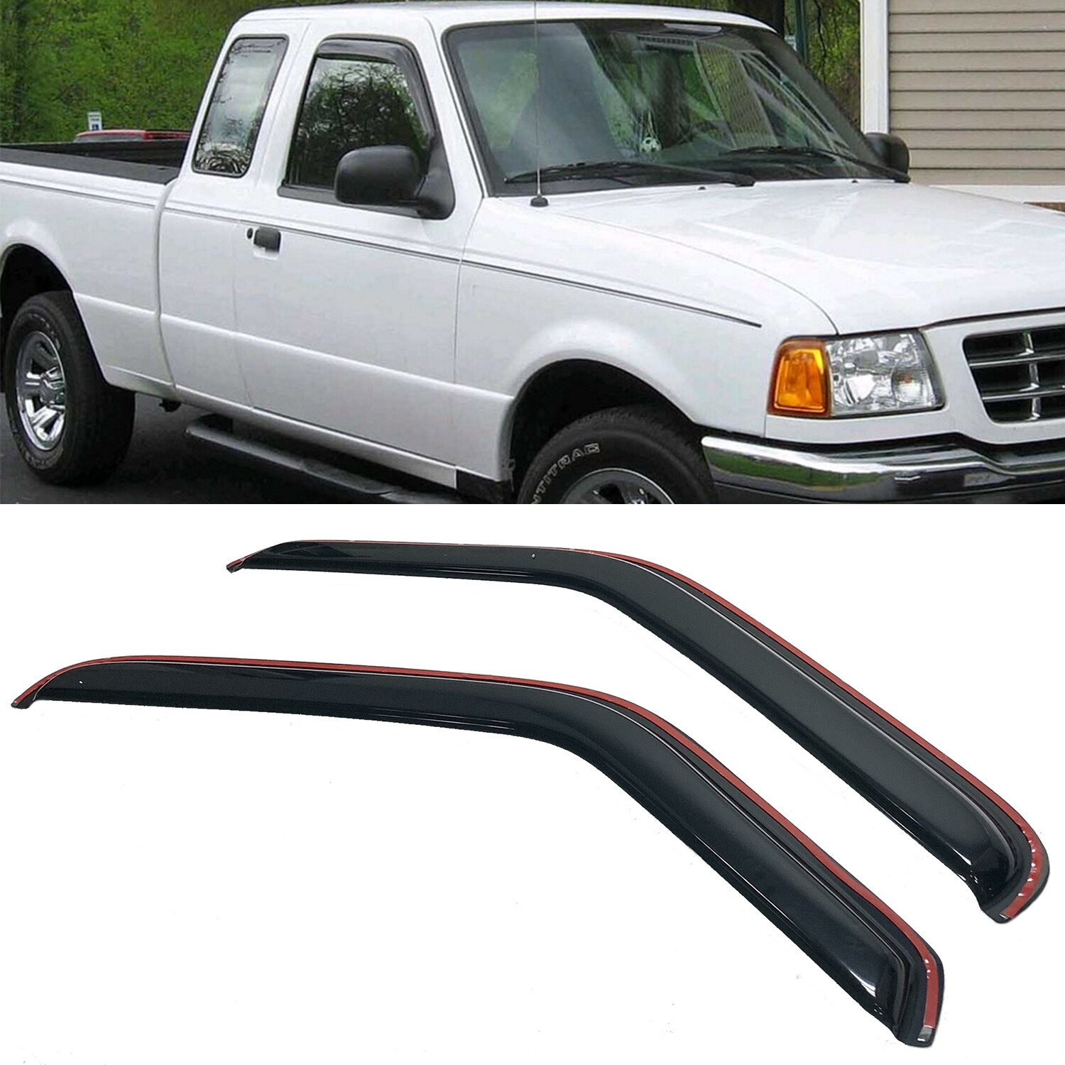 In-Channel Smoke Window Visors Sun Shade Rain Guard Fit 1993-2011 Ford ...