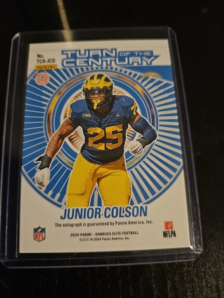 Junior Colson 2024 Donruss Elite Football TOTC Rookie Auto/499 Chargers ...