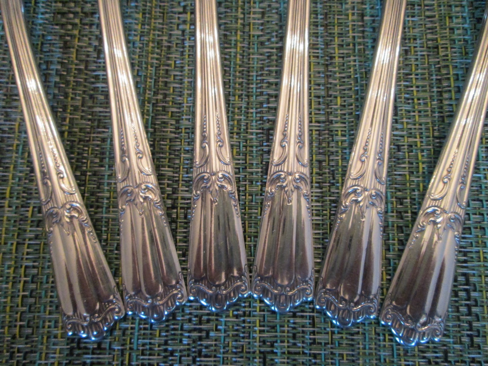 SET 6 DINNER FORKS! Vintage WALLACE silverplate: LENOX pattern: LOVELY ...