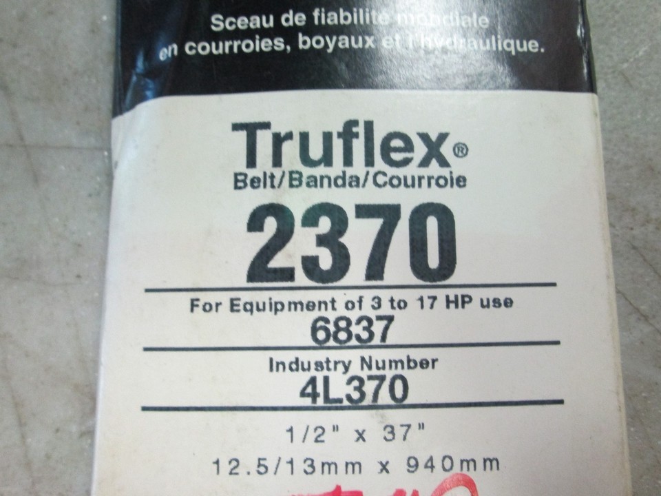 Gates Truflex Belt #2370 1/2"x37" Industry Number: 4L370 Static Safe ...