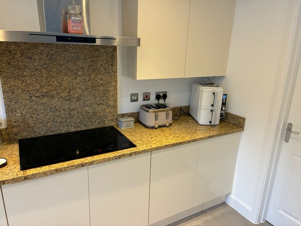 Symphony Cream gloss Kitchen with granite Worktops. Used but Good ...