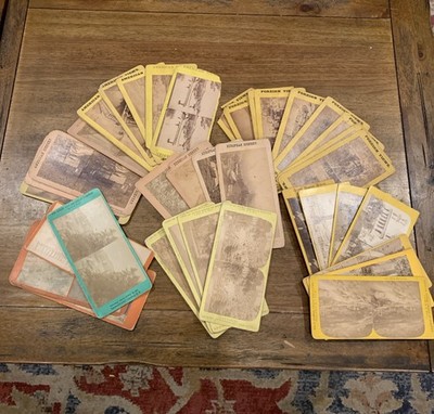Lot Of 38 Stereoview Cards Various, American views, foreign views and ...