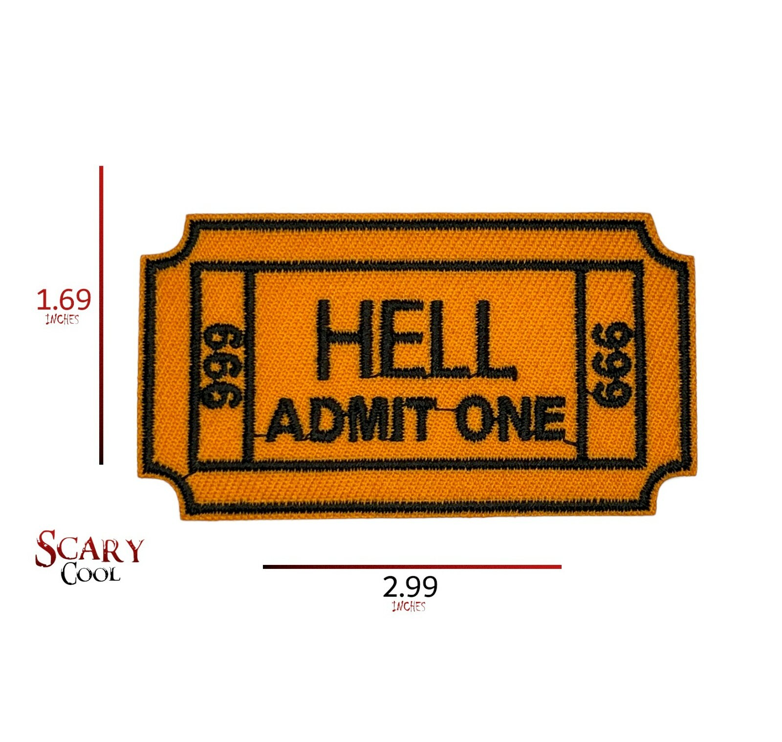 New Ticket Hell Admit One 666 Vintage Embroidered Biker Iron On Patch | eBay