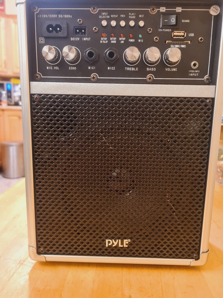 Pyle karaoke machine, voice amp. Dual Mic Input, USB, SD MMC MMS Card ...