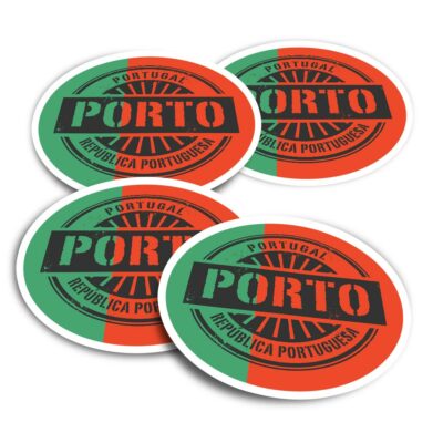 4x Round Stickers 10 cm - Porto Portugal Portugese Flag Travel #6112 | eBay