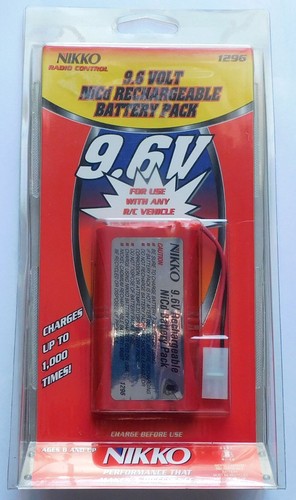 NIB Nikko 9.6V NiCd Red Rechargeable Battery Pack 1296, Use with any R ...
