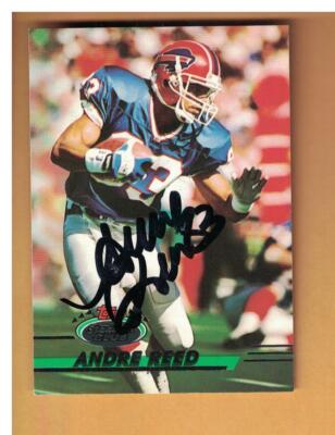 Andre Reed AUTOGRAPHED 1993 STADIUM CLUB FOOTBALL CARD SIGNED BUFFALO ...