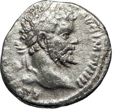 SEPTIMIUS SEVERUS 197AD Rome Silver Ancient Roman Coin LIBER Dionysos ...