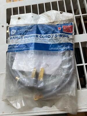 GE Universal Standard 3 Wire Plug 40 Amp Range Power Cord 4 Ft Long # ...