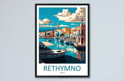 Rethymno Travel Print Wall Art Rethymno Greece Wall Hanging Home ...
