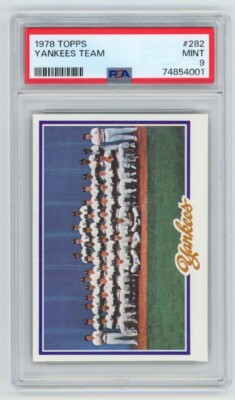1978 Topps #282 New York Yankees Team Checklist PSA 9 Mint | eBay