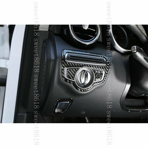 3pcs Real Carbon Fiber Head Light Control Switch Panel Trim For Benz ...