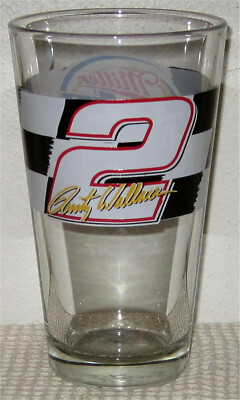 Rusty Wallace (Checkered) NASCAR Racing Pint Glass- Miller Lite Beer | eBay