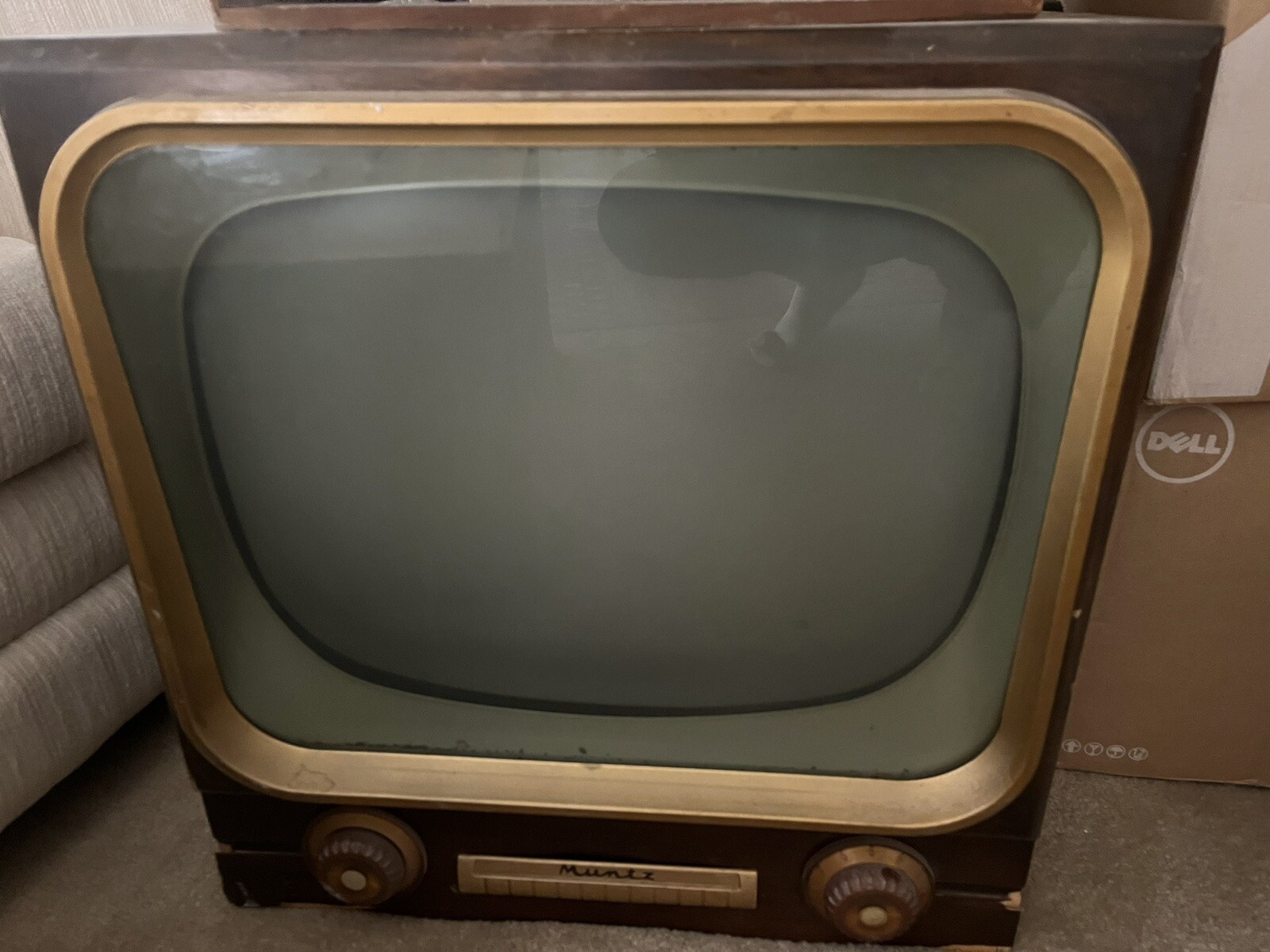 antique television set 1950s .. TURNS ON , Works | eBay