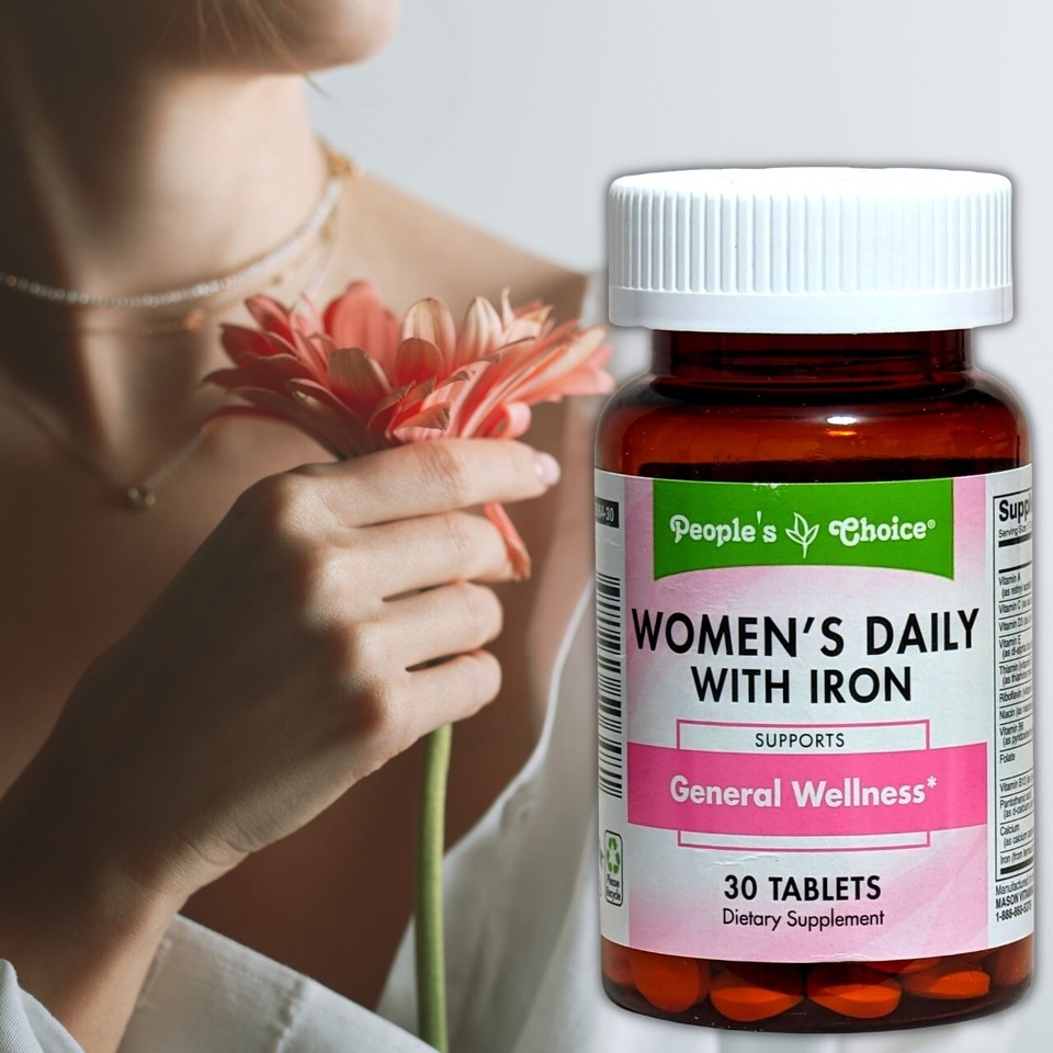 People's Choice Women's Daily with Iron Supplement 2 Bottles 60 Tablets ...