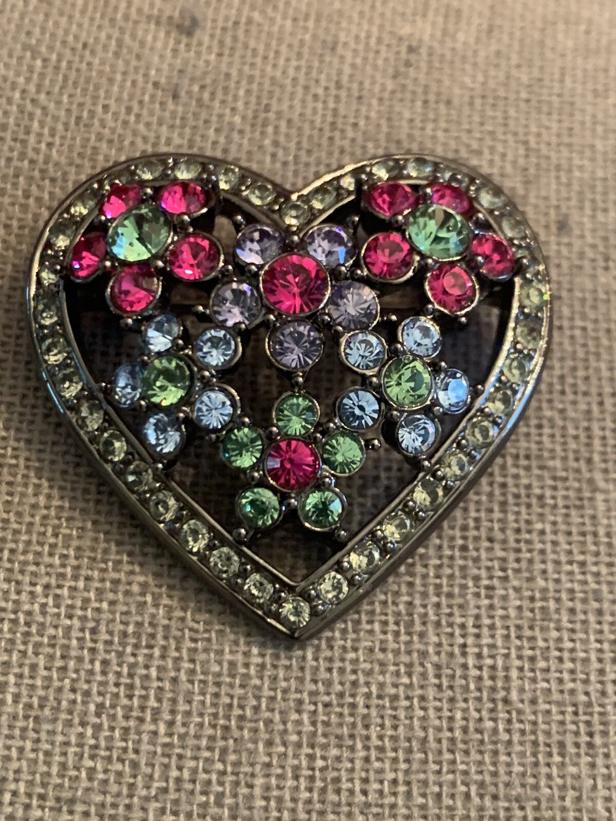 Vintage Signed Joan Rivers Multicolored Rhinestone He… - Gem